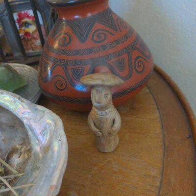 Magic Manny Mushroom, Altar Totem, Tiny Garden Art, Unique Spirit Guide ...