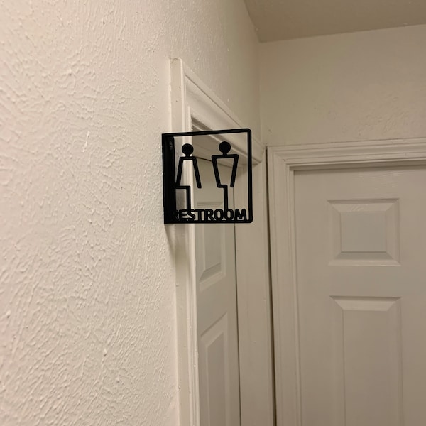 Restroom Wall Sign 3D Printed Plastic - Etsy