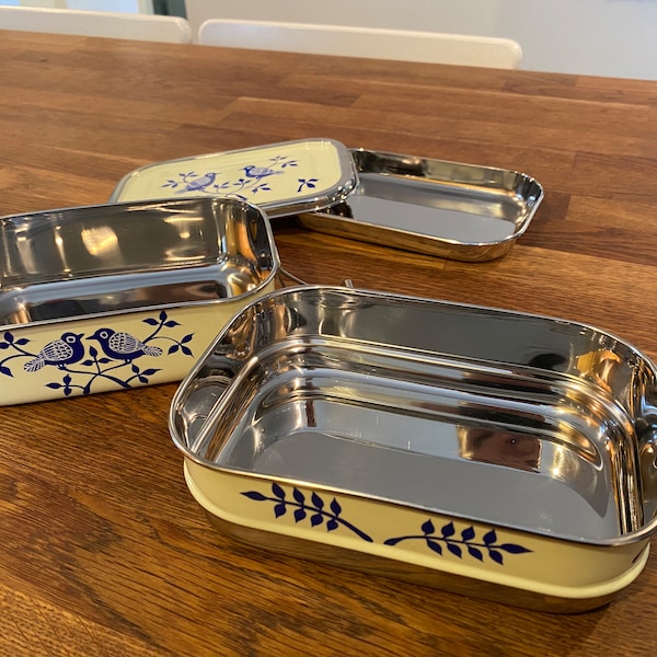 Beautiful Hand Painted Bento Box, Eco Lunchbox Two Compartment Lunchbox ...