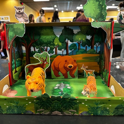 Printable Shoebox Diorama Kit. Create a Forest Habitat. Paper Craft for ...