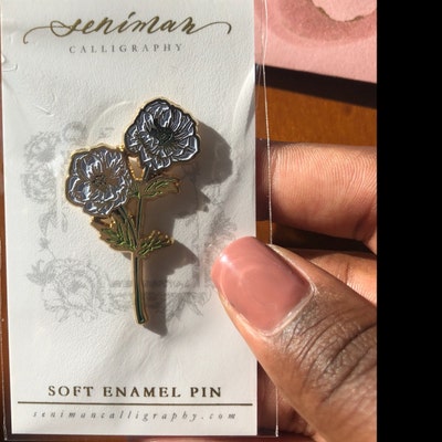 White Anemones Soft Enamel Pin - Etsy