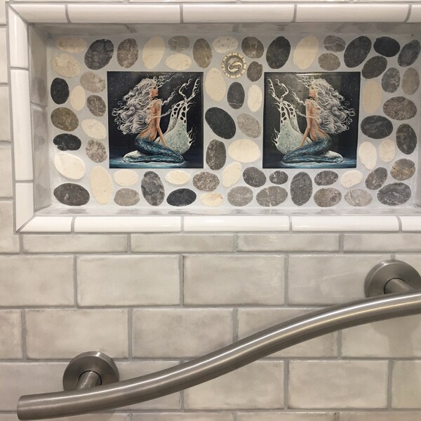 Mermaid Tile, Kitchen Beach House Decor, Coastal Mermaid Backsplash Art ...
