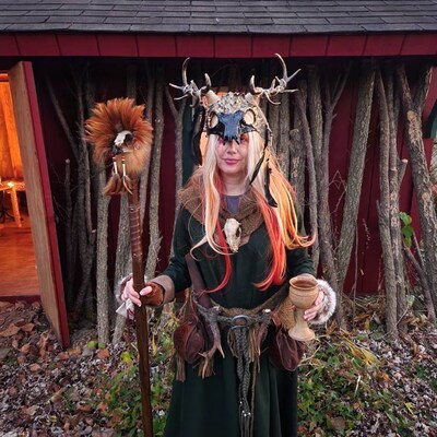 Viking Hood, Norse Hood, Forest Witch Hood, Handwoven Hood, Big Sized ...