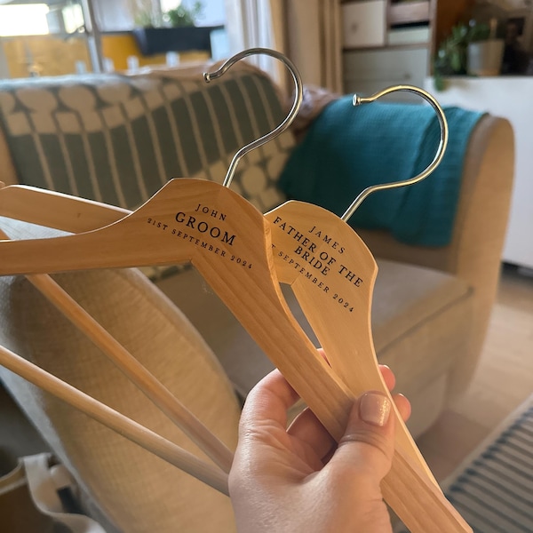 Personalised Wedding Hanger | Engraved Wedding Hanger | Bespoke Hanger ...