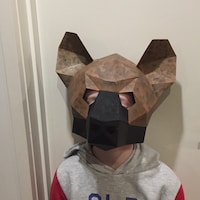 Hyena Mask, Hyena Paper Craft Template, DIY Printable Animal Mask ...