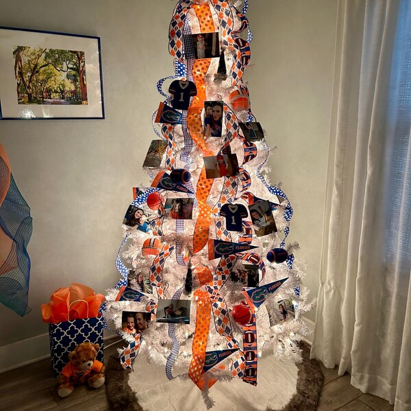 2.5 Navy Orange Football Scene Ribbon RGC1154CF - Etsy