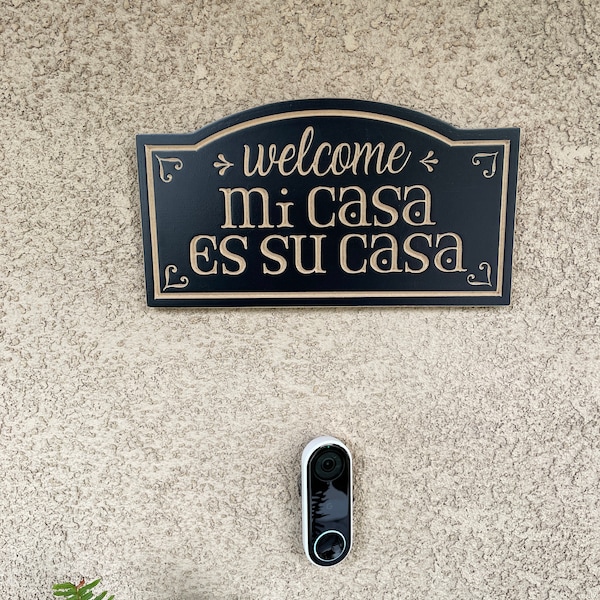 12" X 6.5" Mi Casa Es Su Casa Sign, Welcome House Sign, Front Door Sign ...