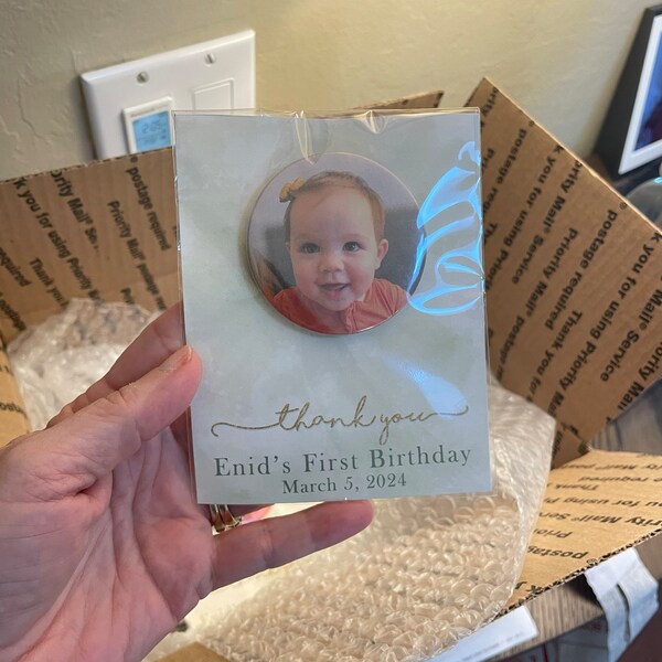 First Birthday MAGNET Favors Gifts for Guests in Bulk - Girl 1st Year ...