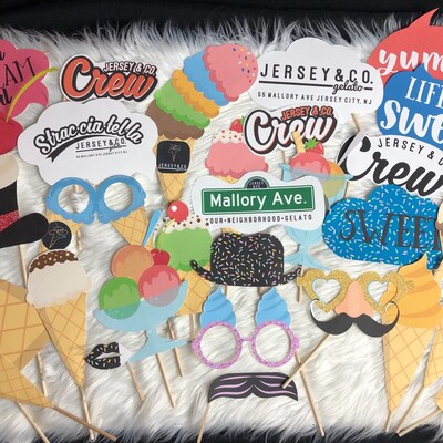 Ice Cream Party Photo Booth Props, DIGITAL Birthday Party Props ...