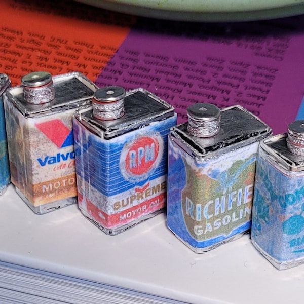 Vintage Motor Oil Can Labels Set of 5 Printable Digital Prints Instant ...