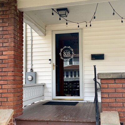 Front Door Decal Address for Door in Wreath Personalized Address House ...