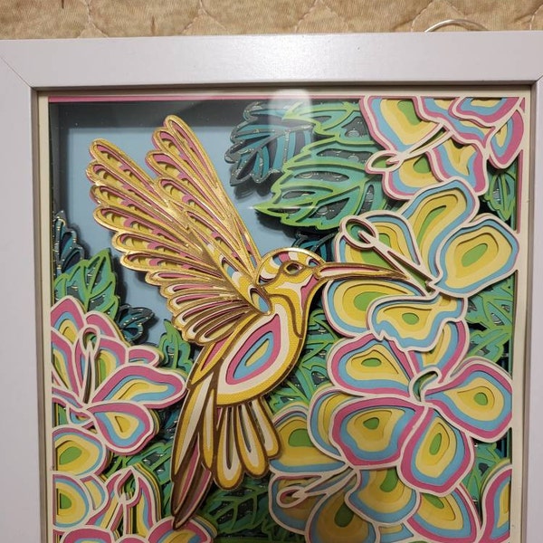 Hummingbird Colibri 3D Mandala Svg Files, Multilayer Panel for Laser ...
