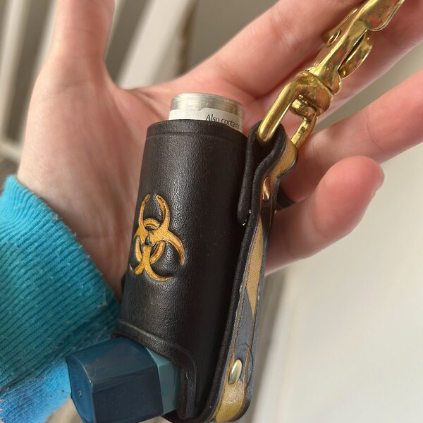 Fallout Inspired, Asthma Inhaler Pouch Sleeve. Biohazard, Handmade From ...