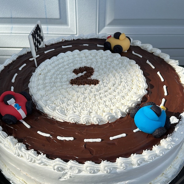 Fondant Car Cake Topper,race Car Cake Topper, Tires Cake Topper. Flag ...