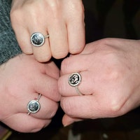 925 Sterling Silver Monogram Flip Ring, Two Sided Ring, Double Side ...