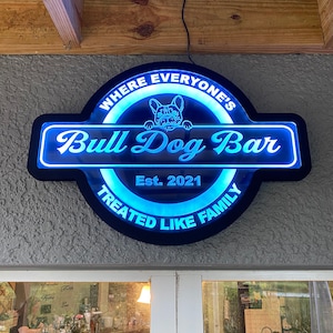 Custom Open Bar Led Wall Sign Neon Like Color Changing Remote Control 4 ...