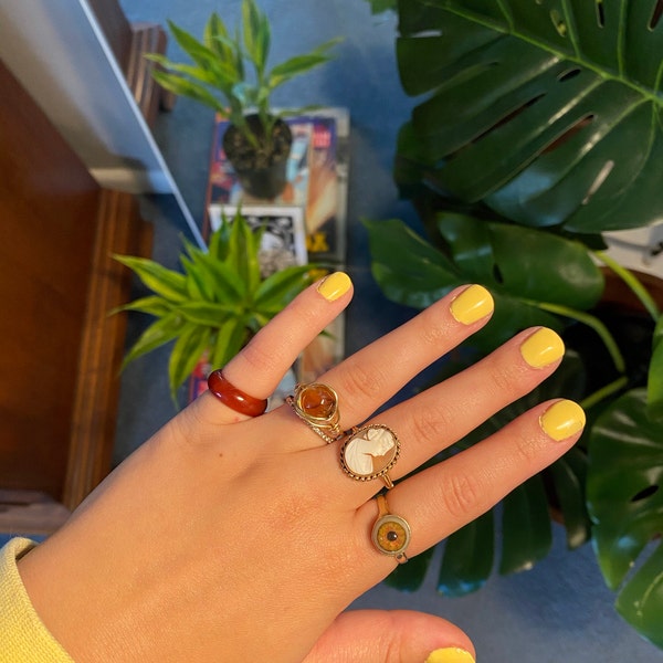 14k Gold Hand Painted Eyeball Ring (13mm) / Evil Eye Ring / Custom Gift ...