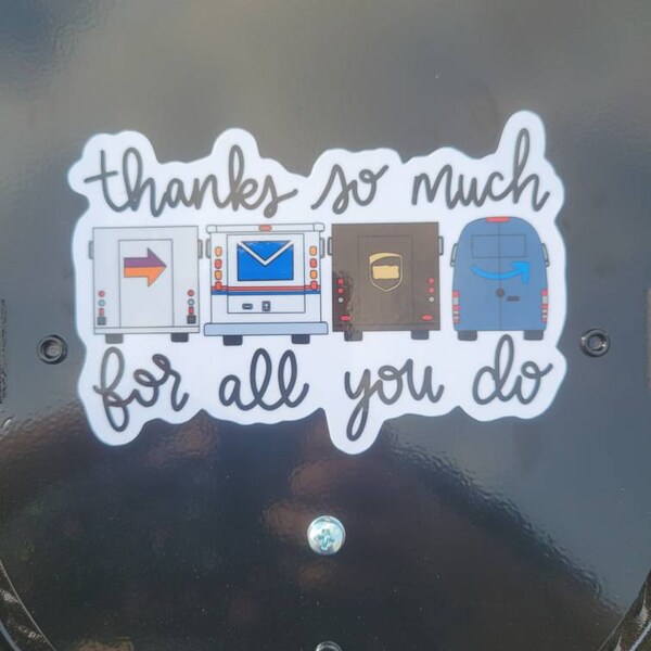 Thank You Mailbox Decal New, Mailman Sticker, Mailman Gift, Mailbox ...