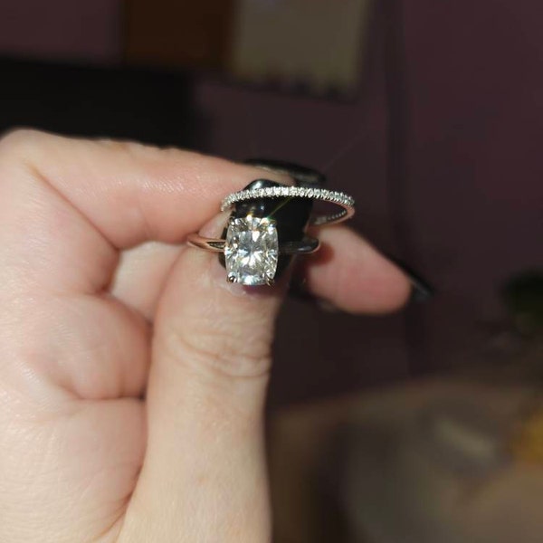 Floating Bubble Wedding Band Women / Single Prong Set Full Eternity ...