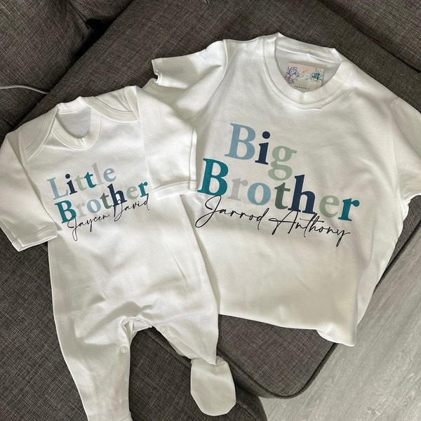 Big Brother Shirt, Little Brother Baby Grow, Cute Siblings Kids ...