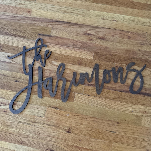 Custom Last Name Sign | Personalized Family Name Words | Wedding ...