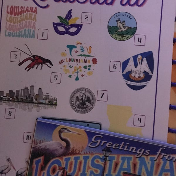 Louisiana the 18th State Savings Challenge and Cash Envelope - Etsy