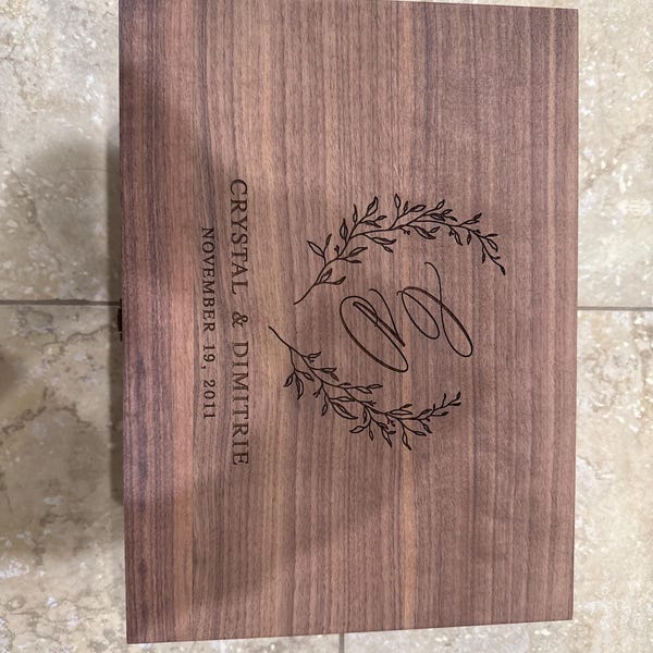 Personalized Walnut Keepsake Box, Wedding Memory Box, Jewelry Photo Box ...