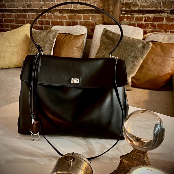 Minimal Leather Tote Bag, Design Shoulder Bag, Leather Top Handle Bag ...