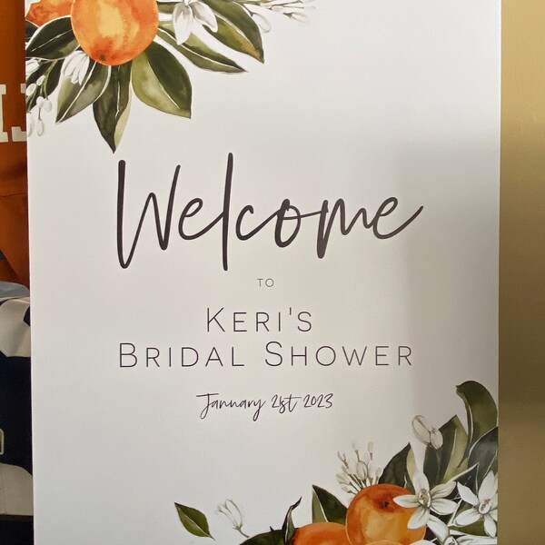 Citrus Welcome Sign, Welcome Poster, Printable Welcome Sign, Orange ...