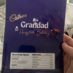 Personalised CADBURY Chocolate Wrapper Personalised Birthday Chocolate ...