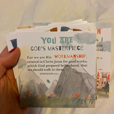 Kids Scripture Cards / Children's Bible Verse Memory Cards / Identity ...