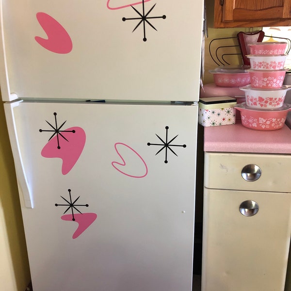 Vintage Boomerang Refrigerator Stickers- Mid Century Decor, Vintage 50s ...