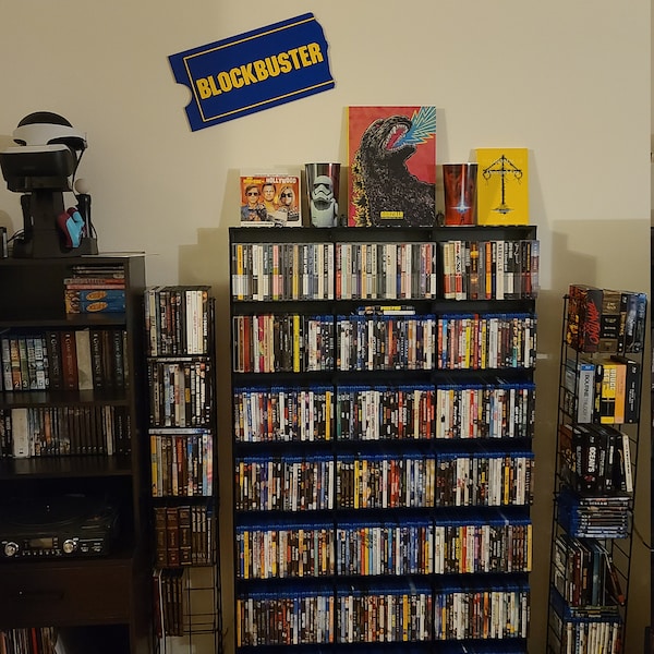 19" X 9" Blockbuster Video Wood Wall Decor Mancave Home Theater Room ...