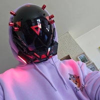 Self-design Luminous Cyberpunk Half-face Mask, Futuristic Mask With ...