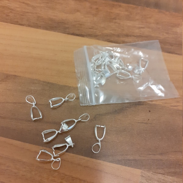 20pcs Gold/silver/platinum Metal Bails Connectors Bale Pinch Pendant ...