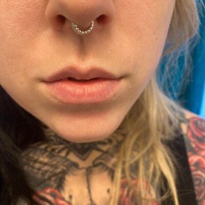Triple Layered Beaded Septum Ring Piercing Rook Conch Nostril Tragus ...