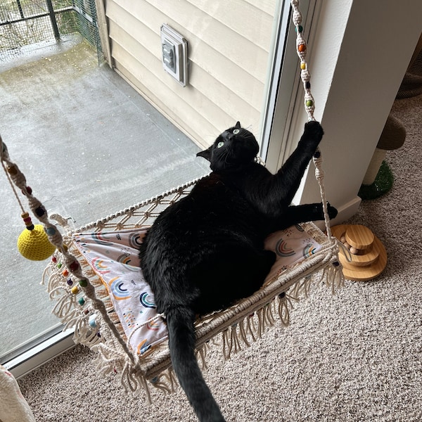 Cat Window Bed, Macrame Cat Window Hammock, Express Shipping , Cat ...