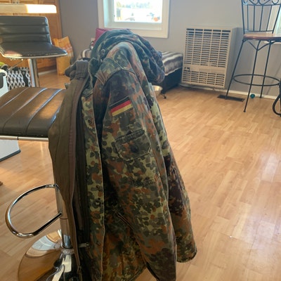 Original German Army Field Jacket Parka Military Issue Hooded Flecktarn ...