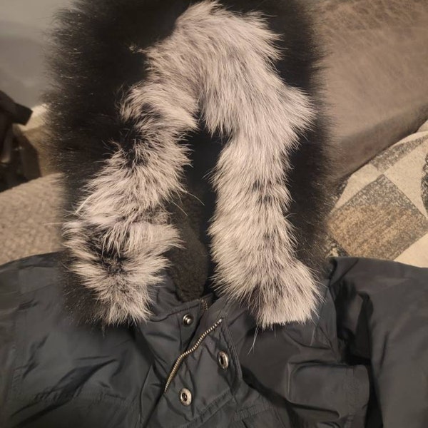 BY ORDER Fox (tail) XXL Triple Real Fox Fur Trim Hood, Fur Collar Trim ...