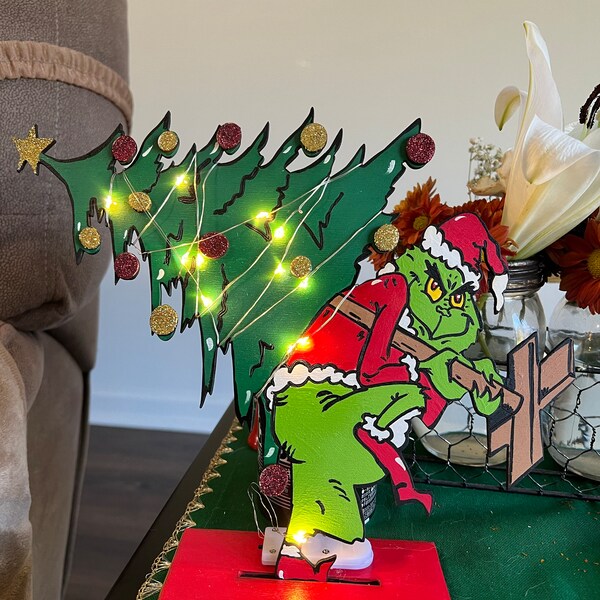 Grinch Door Hanger/grinch Direction Sign /whoville Sign - Etsy