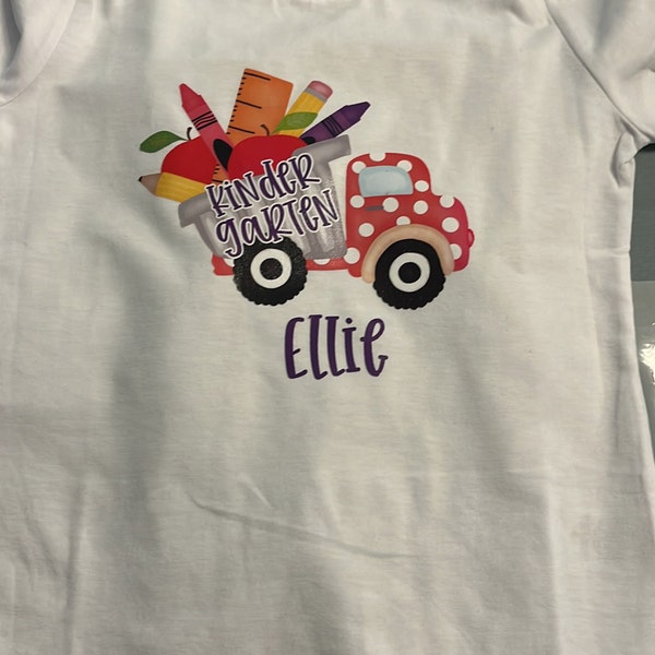 Back to School Kindergarten Girl Sublimation Heat Transfer, Ready to ...