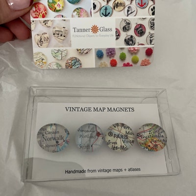 Custom Vintage Map Magnets, Set, You Pick the Locations, Map Gifts ...