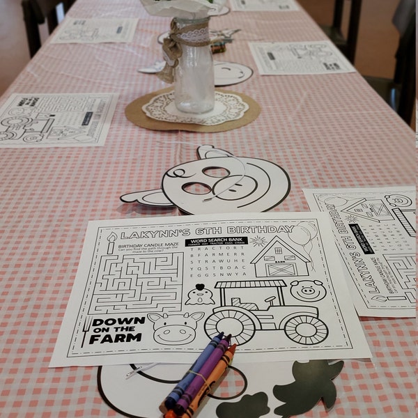 PERSONALIZED TRACTOR Happy Birthday Printable Placemat Activity Farm ...