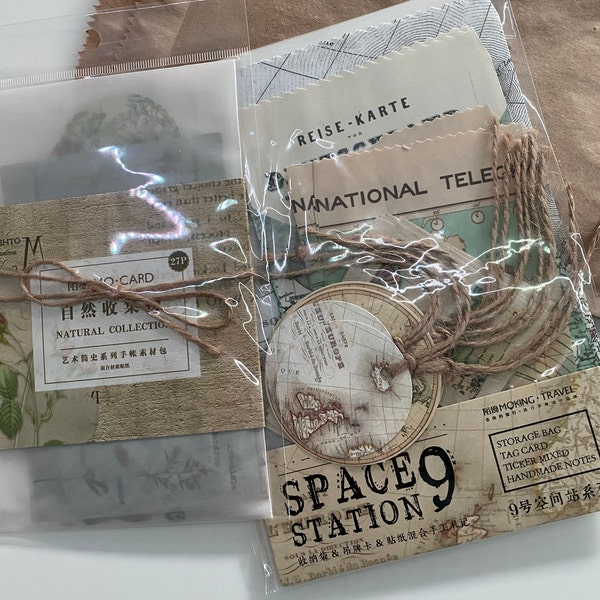 Material Packs by MO•CARD - Vintage Style Paper and Sticker Sets for ...