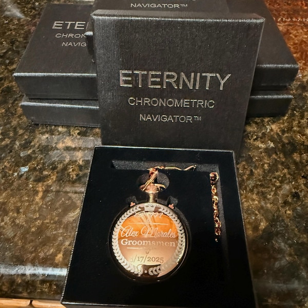 Eternity Chronometric Navigator Engraved Pocket Watch, Personalized ...