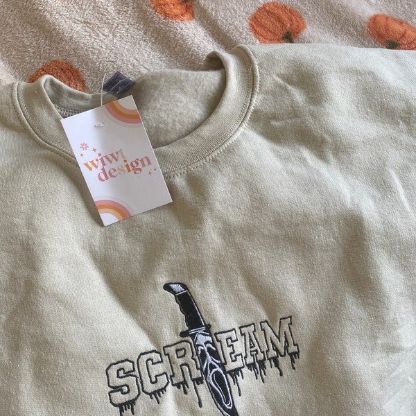 Scream Ghost Face Embroidered Jumper | No You Hang up | Scream Movie ...