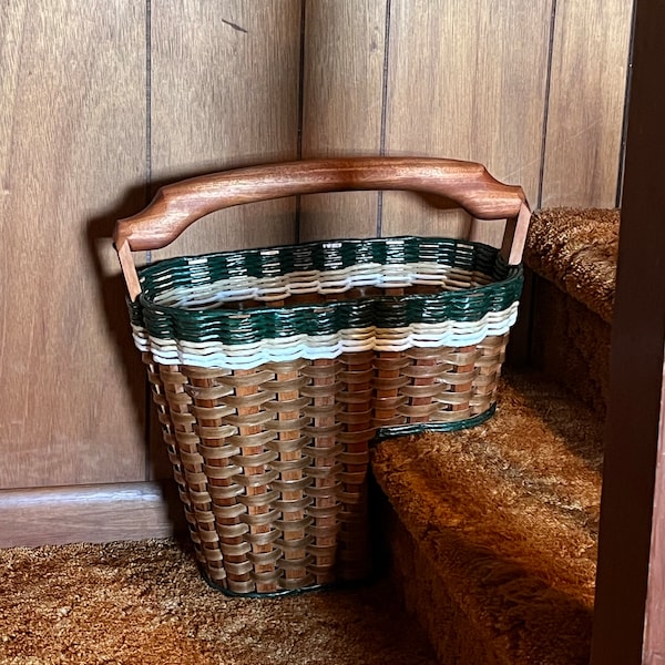 Stair Step Basket Solid Mahogany Wood by Foxcreek Baskets - Etsy