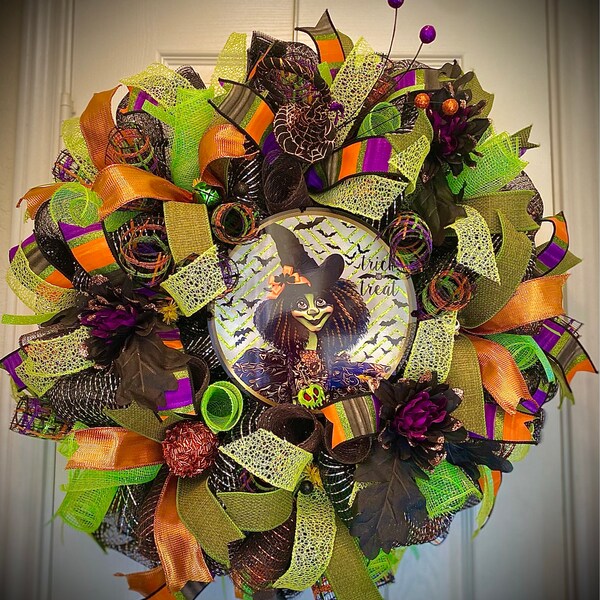 Witch Wreath Sign, Round Wreath Sign, Wreath Attachment, Metal Sign - Etsy