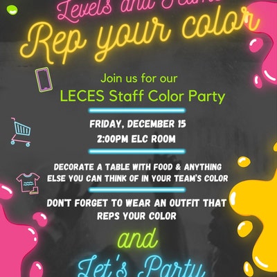 Color Party Invitation, Tiktok Party Challenge, Adult Color Theme Party ...