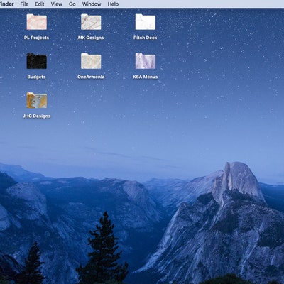 8 DESKTOP FOLDER ICONS, Bundle, Instant Download, Marble Collection ...